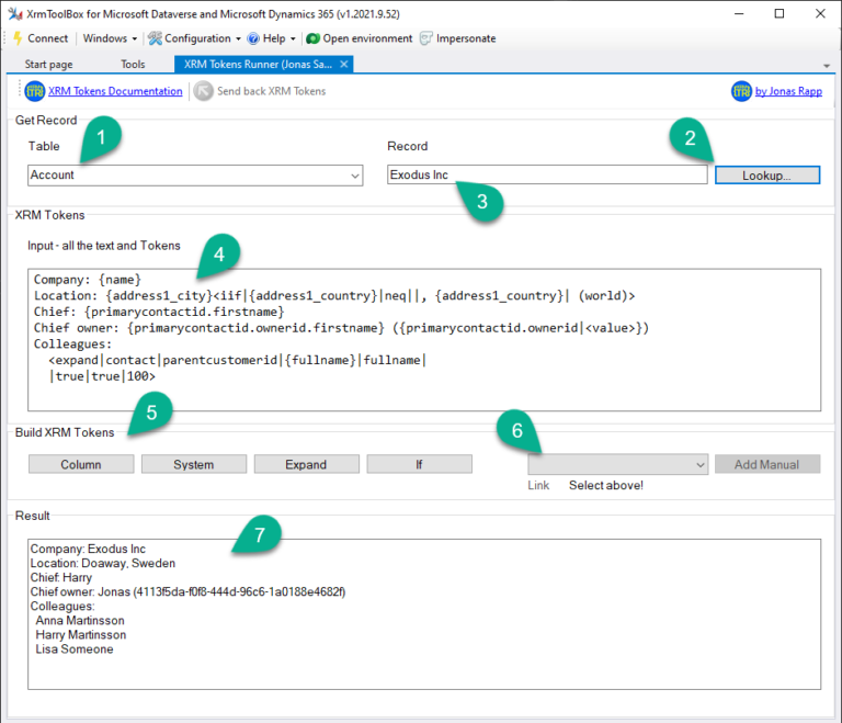 XRM Tokens Runner for Microsoft Dataverse – JonasR.app